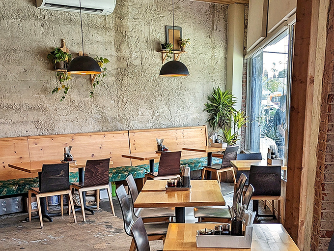 Window seats bathe in natural light, making every bowl of noodles look even more photogenic than usual.