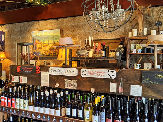 Not just a wine selection but a celebration of California's viticultural bounty, displayed with the casual confidence of someone who knows quality.