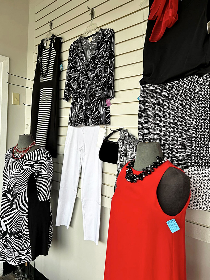 Fashion curated with an eye for style and color coordination. That red sleeveless top is ready for its Texas summer debut.