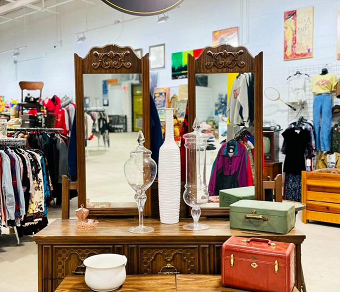 This isn't just furniture&mdash;it's a wooden storyteller with drawers full of potential and mirrors reflecting past and future homes.