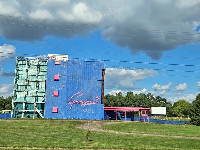 The Springmill Drive-In Theater stands as a glorious monument to when date nights involved actual cars.