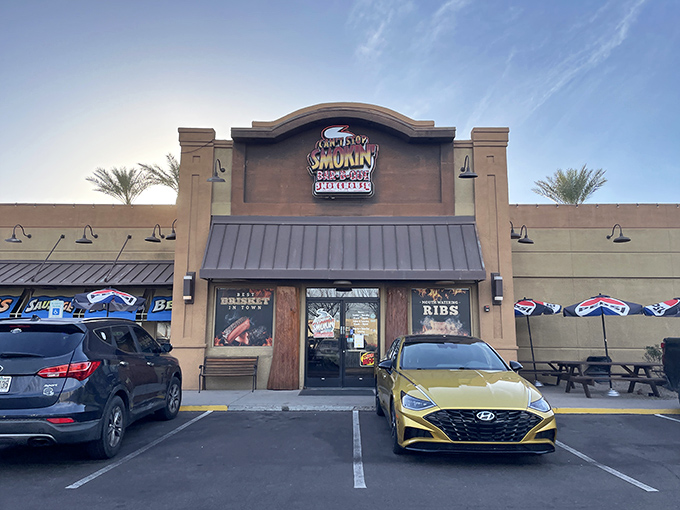 Can't Stop Smokin's modern exterior might look corporate, but the barbecue inside is all down-home deliciousness.