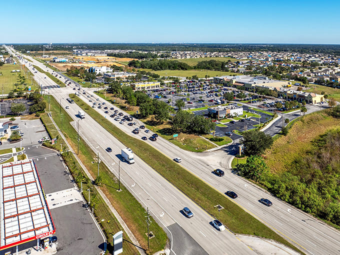 Davenport's peaceful neighborhoods offer a quiet retreat from nearby Orlando, with lush greenery surrounding family homes.