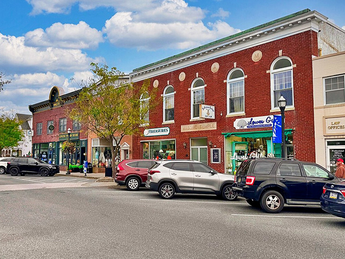 Historic charm meets modern affordability in Lewes, where these brick storefronts house local treasures without breaking your retirement budget.