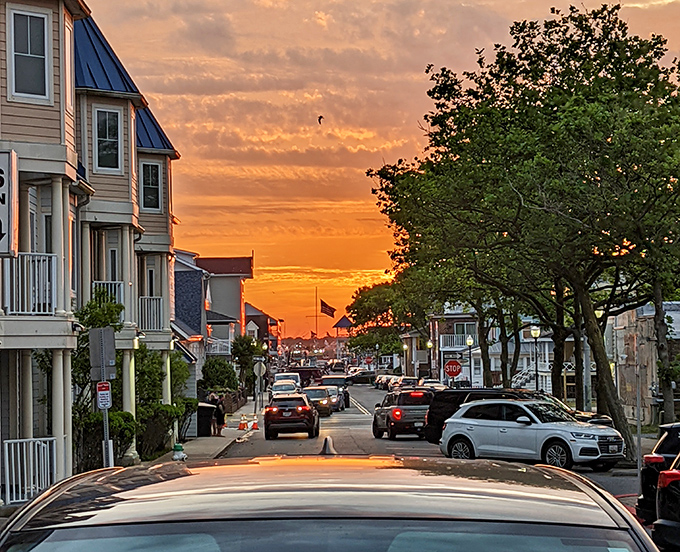 Ocean City's sunset paints the sky in shades of amber and gold. Mother Nature's way of saying "wish you were here!"