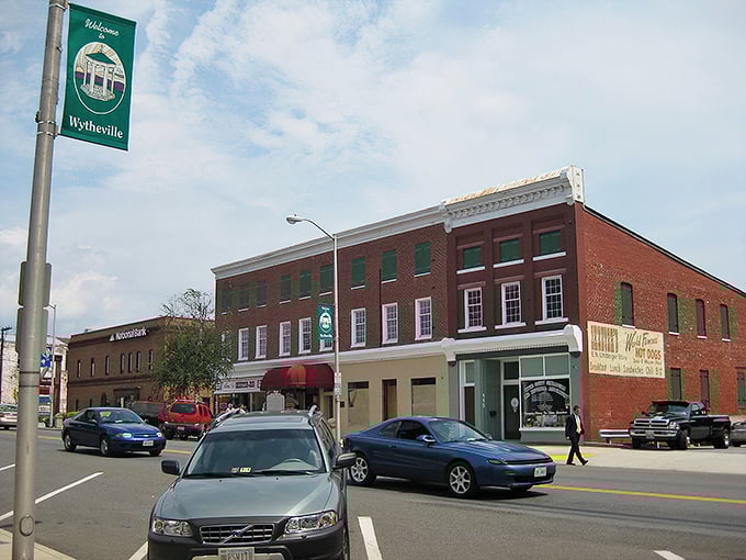 Wytheville's brick-lined main street combines small-town charm with the convenience of major highway access nearby.