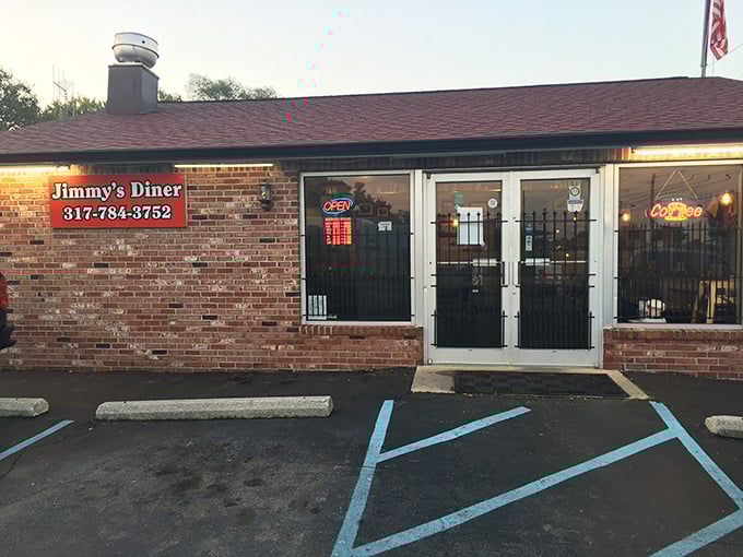 The unassuming entrance to Jimmy's Diner hides a world where breakfast is still the most important meal of the day.