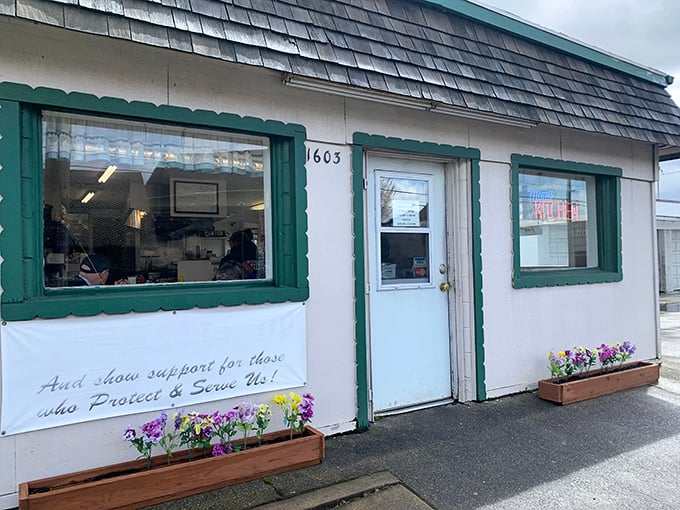 Behind this modest facade lies a world of flaky biscuits and gravy that could make a grown person weep with joy.