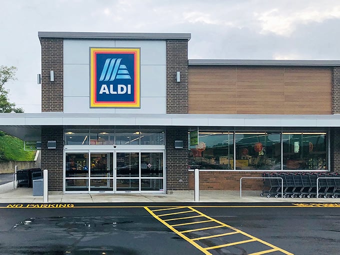 Aldi's no-frills approach to grocery shopping aligns perfectly with Salem's practical philosophy: why pay for fancy when you can pay for food?