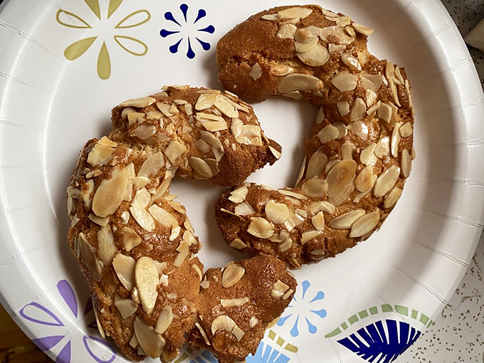 Almond horns that could make an Italian grandmother nod in approval. The perfect balance of chew, crunch, and sweet almond embrace.