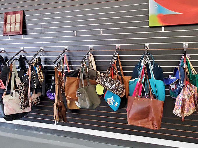 Handbag heaven! Designer lookalikes and genuine finds hang side by side, waiting to accompany you on your next island adventure.