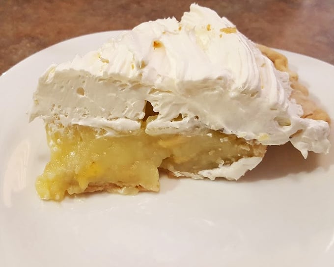 Banana cream pie that makes you question why you ever waste calories on lesser desserts. That meringue topping deserves its own fan club.