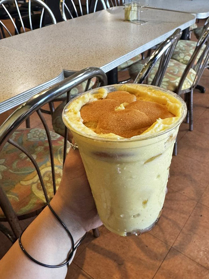 Banana pudding in a cup, substantial enough to be a meal, sweet enough to be a treat. This isn't dessert&mdash;it's a Southern institution in portable form.