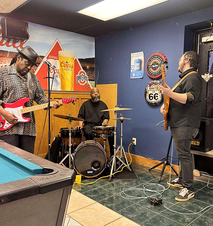 Live music that feeds the soul while you wait for food that feeds everything else. These guys aren't just playing&mdash;they're part of the experience.