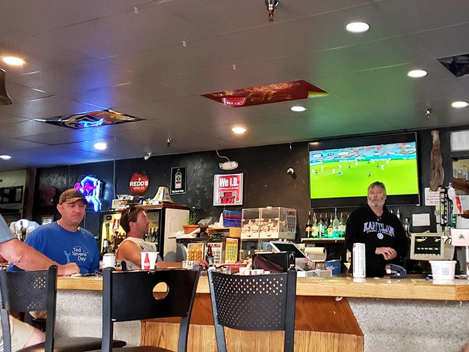 The bartenders here don't just pour drinks; they're unofficial Juneau historians, weather forecasters, and occasionally, relationship counselors.