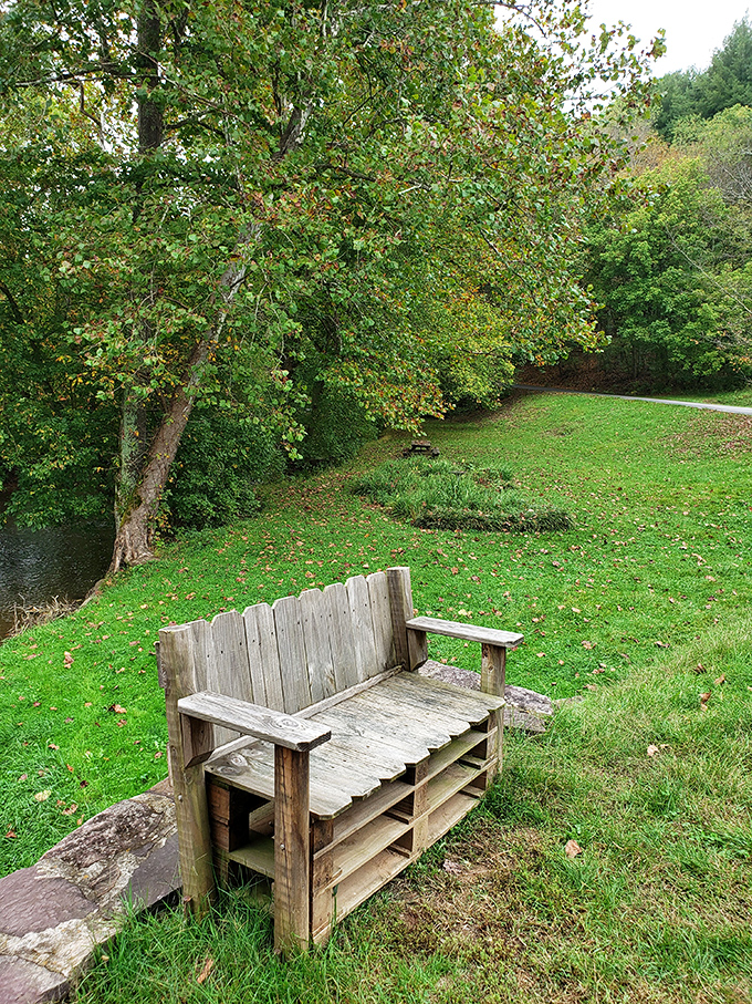 This rustic wooden bench offers the perfect vantage point for bridge-watching&mdash;the front-row seat to Virginia's living history.