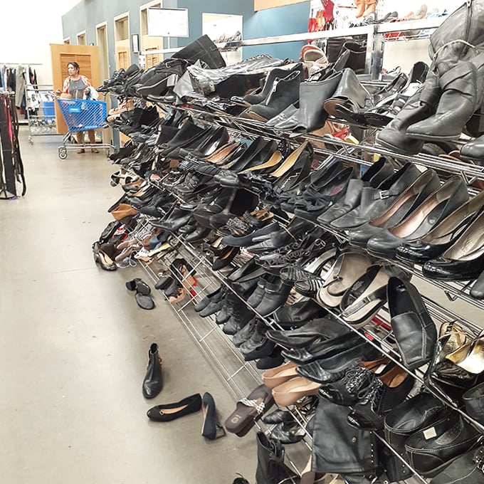 The shoe section rivals Imelda Marcos's closet, with footwear for every occasion imaginable—from boardroom meetings to backyard barbecues.