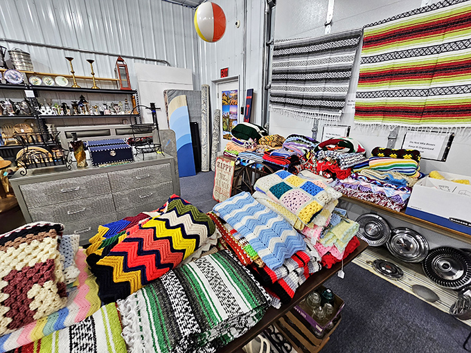 Handmade blankets in technicolor glory&mdash;each representing countless hours of someone's craftsmanship and love.