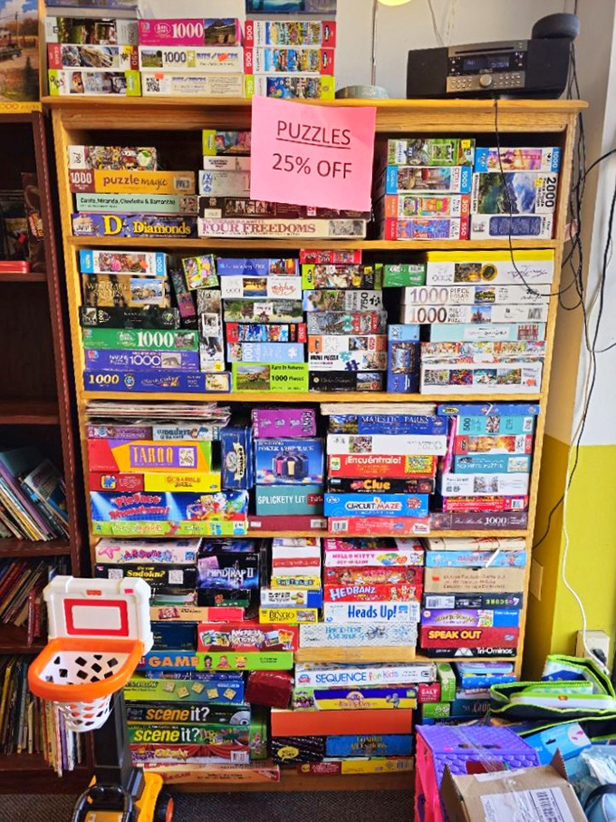 Board games and puzzles galore &ndash; because nothing says "family bonding" like arguing over Monopoly rules on a rainy Maine afternoon.