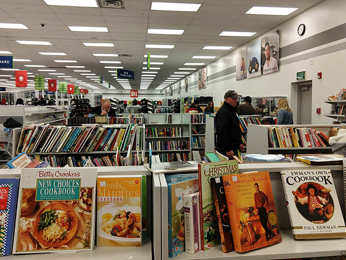 Cookbook heaven awaits bibliophiles and home chefs alike&mdash;Betty Crocker rubbing shoulders with Paul Newman in literary harmony.