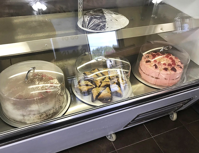 A dessert case that's basically a glass-enclosed temptation chamber &ndash; resistance is futile when faced with these sweet selections.