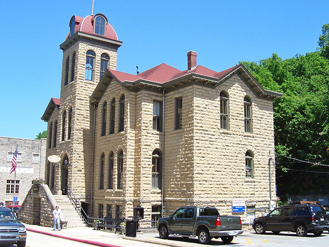 The Carroll County Courthouse commands respect with its limestone presence, looking like it could settle not just legal disputes but existential ones too.