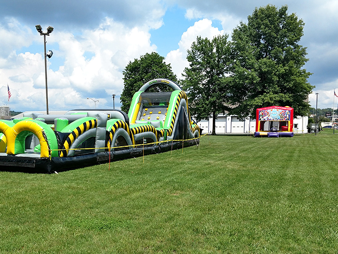 Community events in DuBois come with a side of bouncy castle fun&mdash;where adults secretly wish they could take off their shoes and join in.