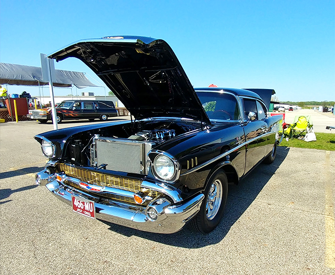 That gleaming Chevy Bel Air represents American automotive beauty and reminds us when cars had real personality and chrome.