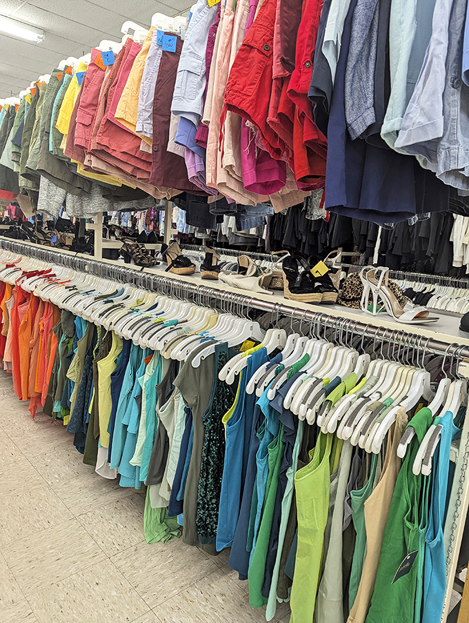 A rainbow explosion of summer tops and blouses&mdash;proof that personal style doesn't require a platinum credit card.