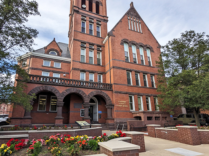 The Columbia County Courthouse anchors the town with dignified red brick grandeur and gardens that bloom with small-town pride.