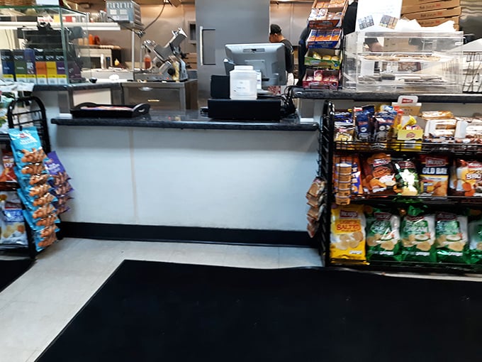 The counter where sandwich dreams come true. No fancy frills, just the promise of deliciousness to come.
