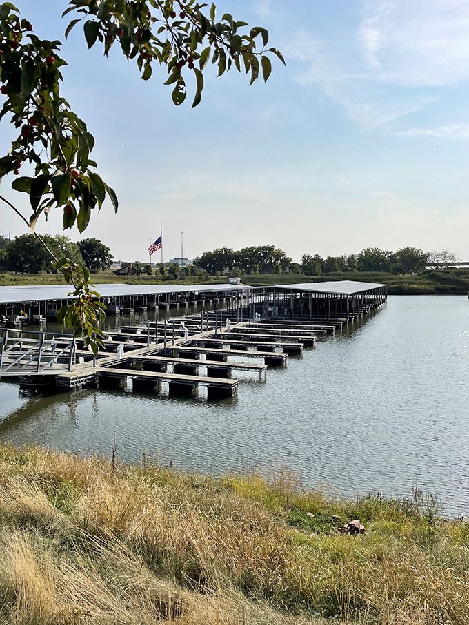 These orderly boat docks stand ready for weekend captains to cast off&mdash;proving that Sioux City offers water adventures you might not expect in the heartland.
