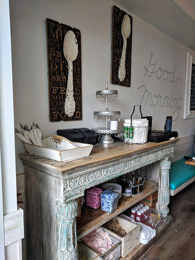 Even the décor tells a story here, with whimsical spoon art and "Good Morning" script that feels less like decoration and more like genuine sentiment.