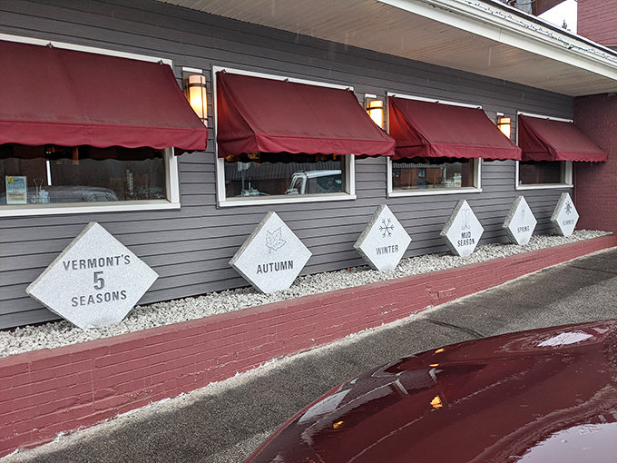 Vermont's seasons celebrated in stone—a reminder that good food, like weather, changes with the calendar but remains eternally comforting.