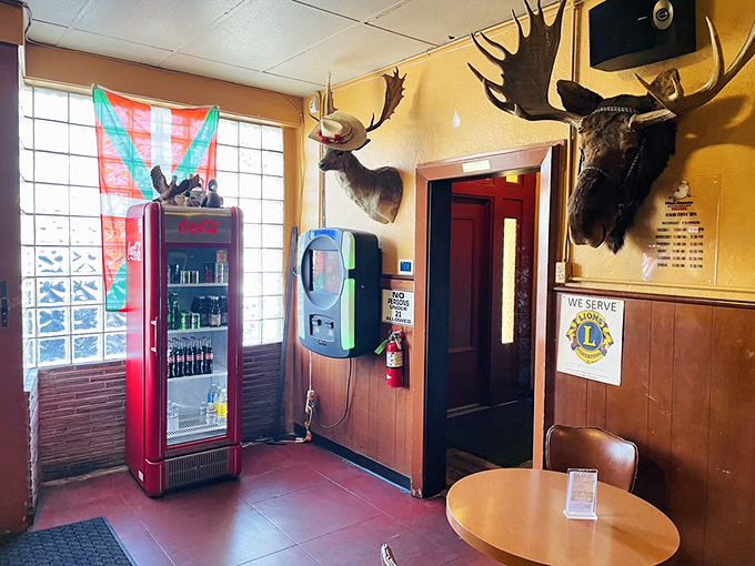 Mounted trophies and Basque pride on display&mdash;decor that tells the story of California's agricultural heritage without saying a word.