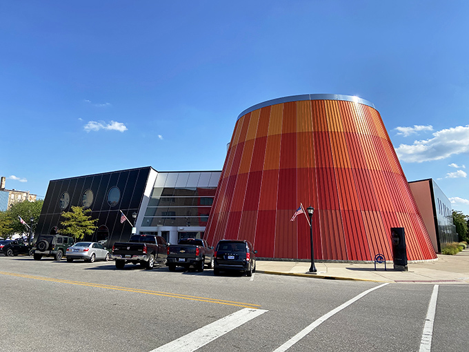Delta College Planetarium's distinctive architecture hints at the cosmic journeys waiting inside its climate-controlled dome.
