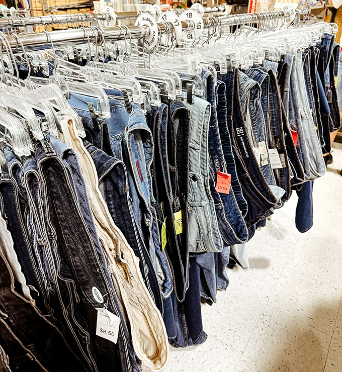 Denim days are here again with rows of jeans in every wash, size, and style imaginable.