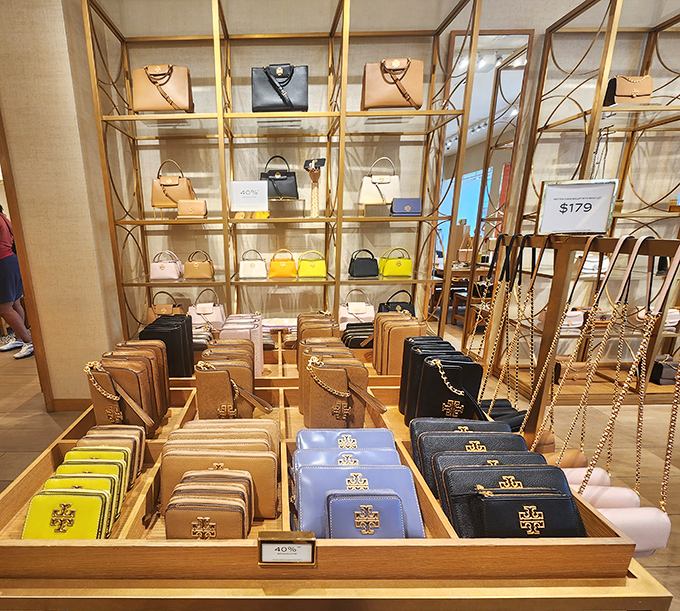 Designer wallet wonderland where the hardest decision isn't "Can I afford it?" but rather "Which color would my daughter-in-law prefer?"