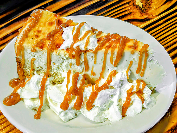 A dessert that's dressed for the occasion in whipped cream and caramel. Sweet endings are mandatory at Legends, not optional.