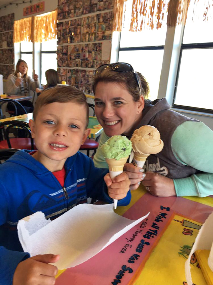 Family memories being made one lick at a time&mdash;the universal language of ice cream bringing generations together.