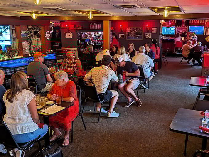 The dining room hums with that perfect supper club energy: part family reunion, part community center, all centered around good food.