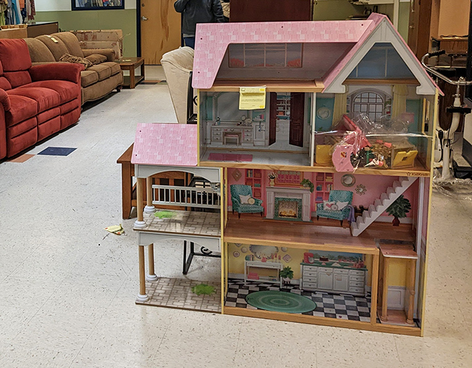 A dollhouse that's nicer than some actual apartments I've rented. Complete with tiny furniture and miniature appliances, it's childhood dreams scaled down to perfection.