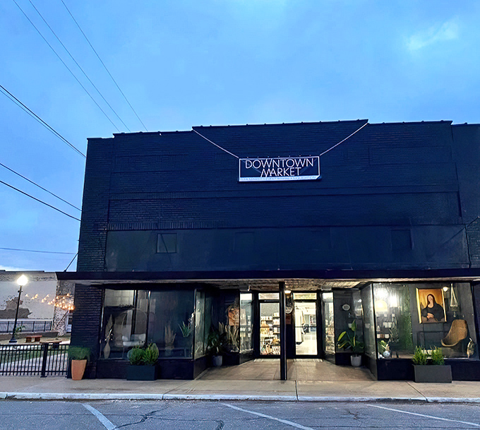 The Downtown Market's sleek black exterior proves small towns can embrace contemporary design without abandoning their historic character or losing their soul.