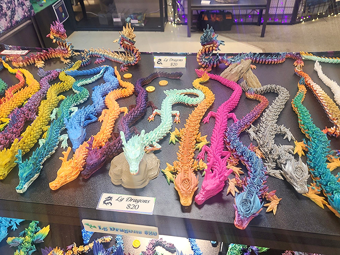 A parliament of dragons in technicolor splendor. At $20 each, mythological protection has never been more affordable.