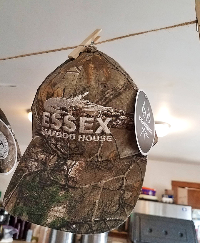 Essex pride on display. This camouflage cap suggests the restaurant might be hiding from pretentious foodies&mdash;and we're glad we found it anyway.