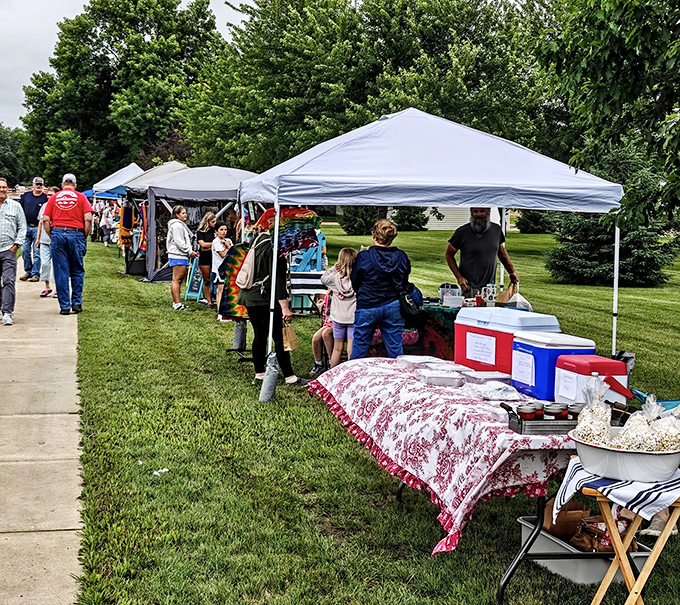 The farmers market transforms an ordinary park into a community gathering spot where homemade and homegrown reign supreme.