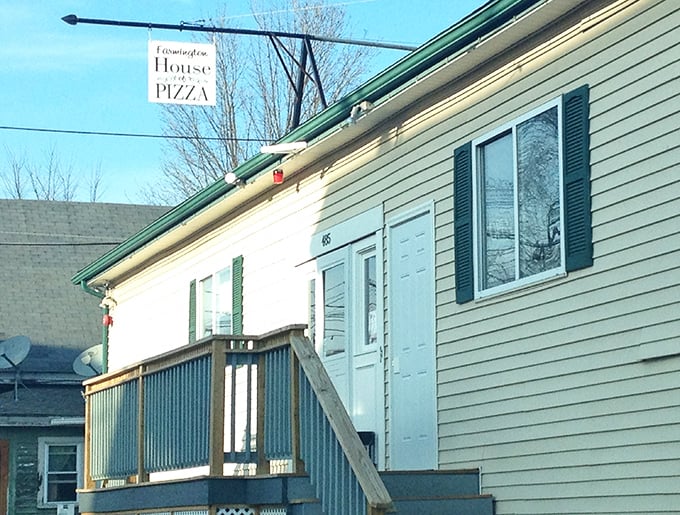 Farmington House of Pizza proves good food doesn't need fancy digs. The sign says pizza, but the porch says "welcome to affordable small-town dining."
