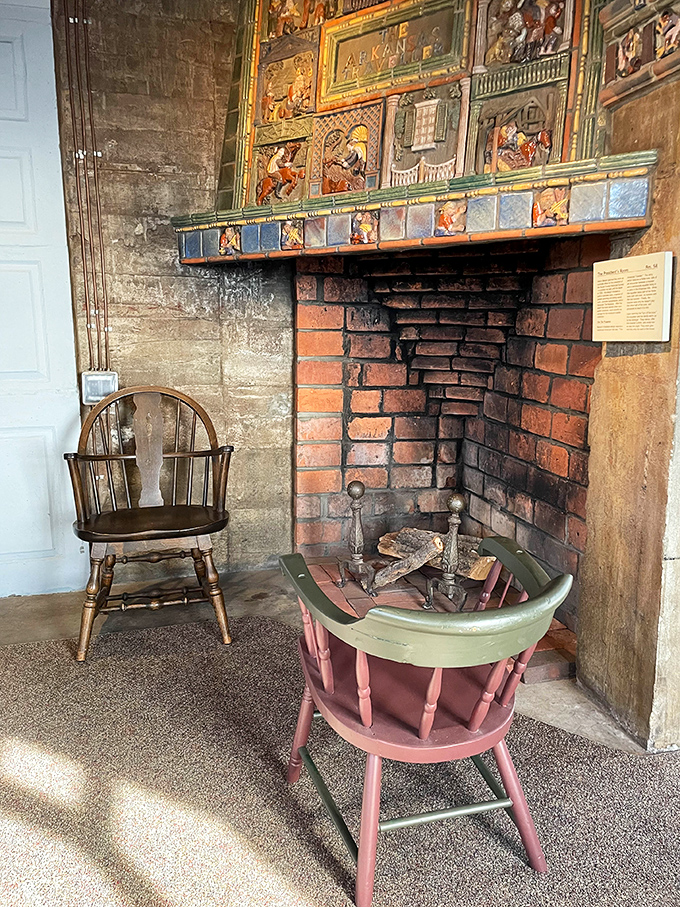 The original entertainment center! This colonial-era fireplace wasn't just for warmth&mdash;it was the household hub for cooking, socializing, and evening activities.
