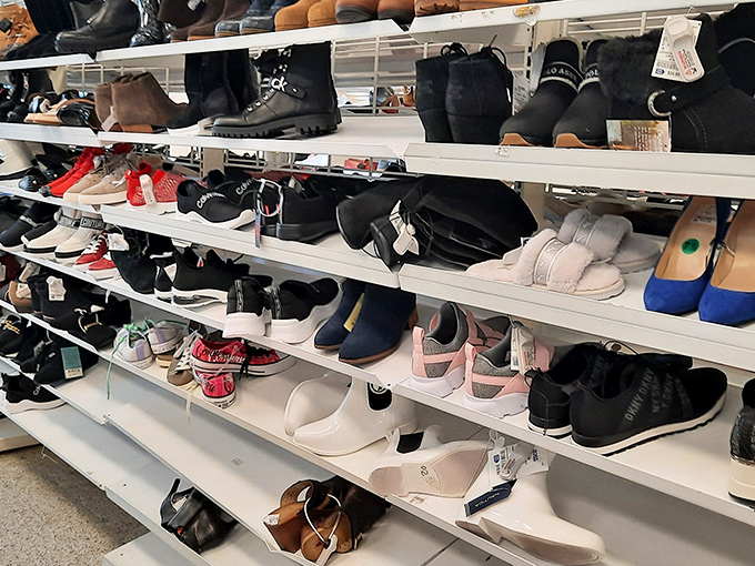 The shoe department: a treasure hunt where persistence pays off in designer labels at prices that won't give your credit card nightmares.