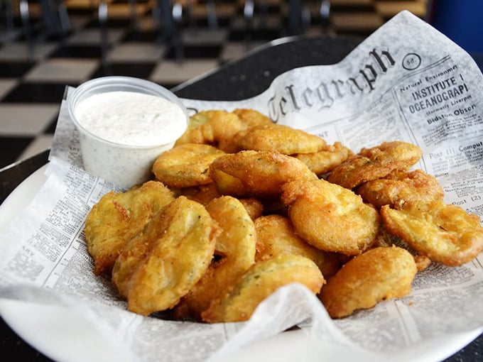 Fried pickles&mdash;the unexpected hero of appetizers. Crispy, tangy discs of joy that disappear faster than you can say "order more."